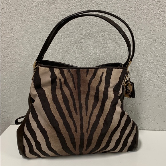 Coach | Bags | Coach Madison Small Phoebe Zebra Print Shoulder Bag ...